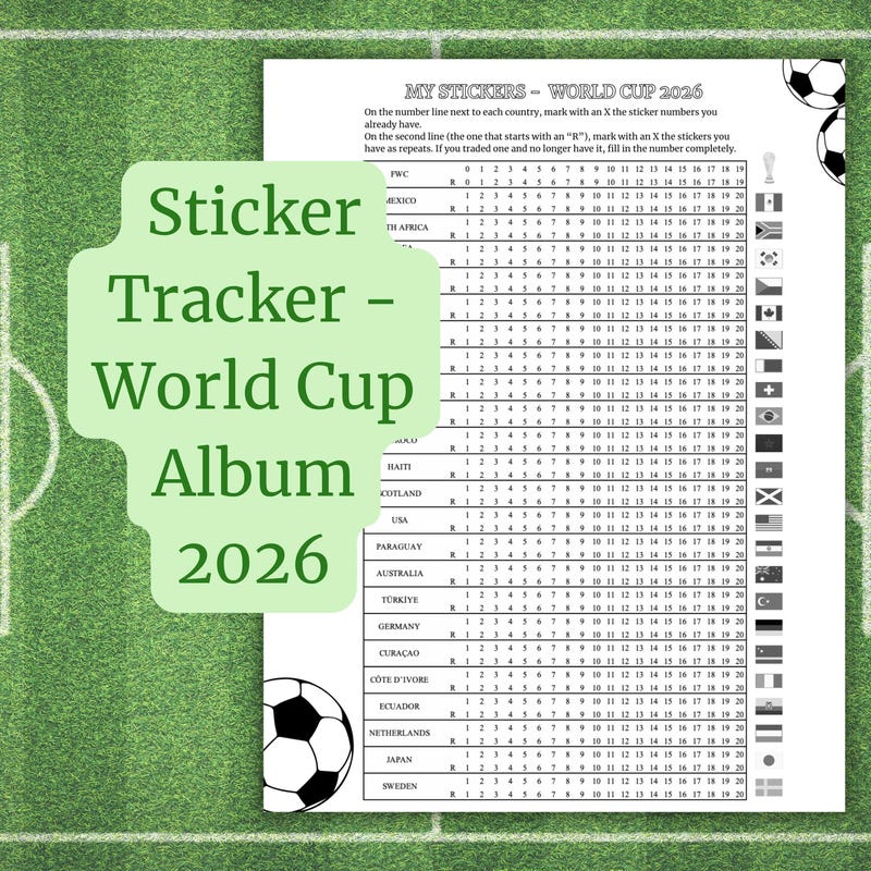 World Cup Stickers Pdf - Etsy