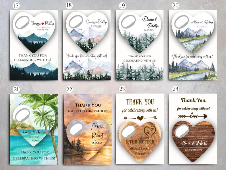 Personalized Heart Bottle Opener Magnet, Wedding Favor Keepsake Gift ...