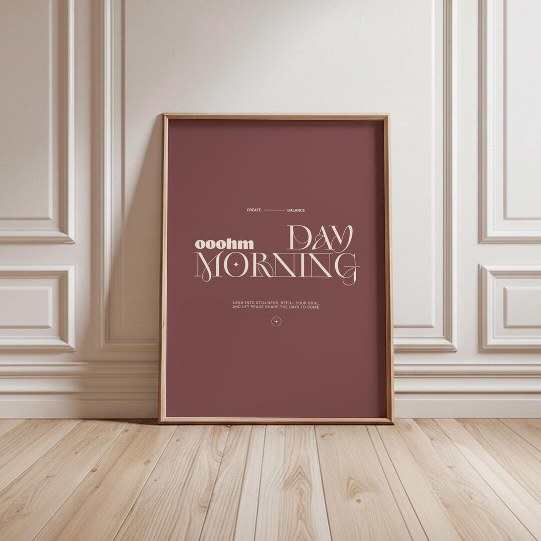 Yoga Morning Ritual Poster Typography | Bedroom Wall Art Wellness ...