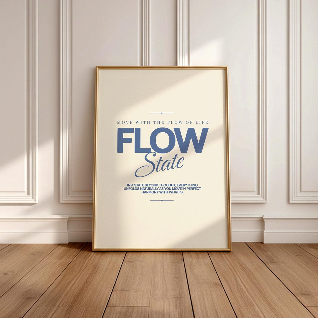 Flow State Affirmation Poster | Mindfulness Typography Wall Art ...