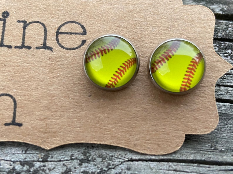 Baseball Studs Softball Studs Baseball Earrings Softball - Etsy