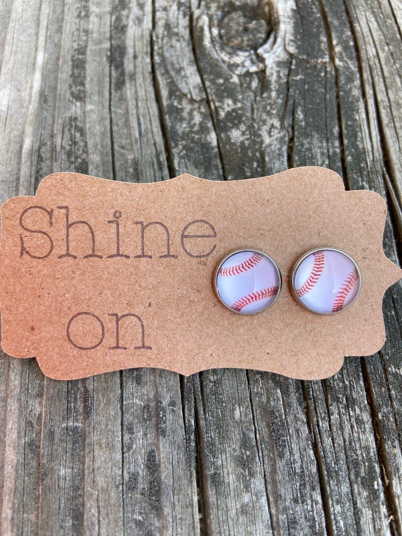 Baseball Studs Softball Studs Baseball Earrings Softball - Etsy