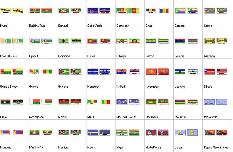 350+ Country Flags Machine Embroidery Designs Bundle Dst, Pes, Exp, Emb ...