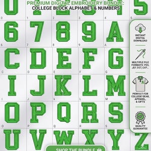 Varsity Embroidery Bundle – Full Alphabet, Numbers, Letters Hats | (dst ...