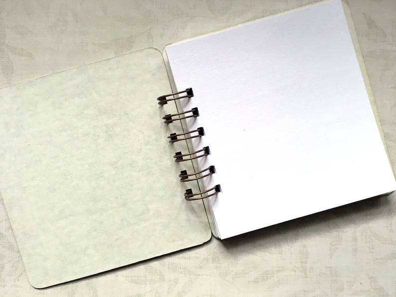 Small 5x5" Handmade Spiral Bound Blank Book With Vintage Game Card ...