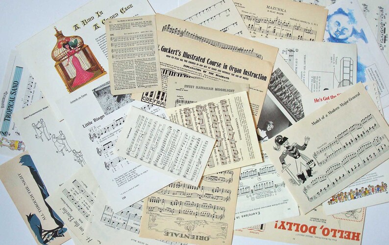 Deluxe Sheet Music Vintage Collage Assortment - Etsy