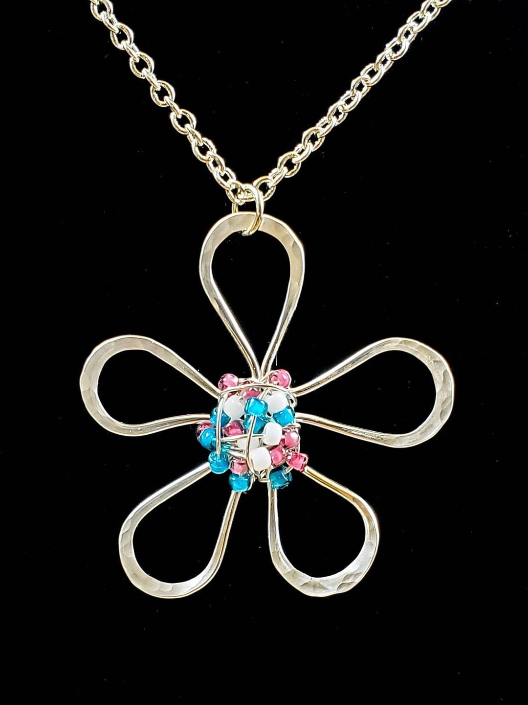 Transgender Pride Daisy Necklace, Transgender Ally Necklace - Etsy