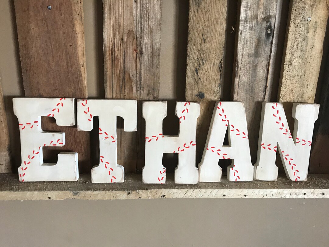 Baseball Wall Decor, Baseball Letter, Personalized Baseball Sign ...