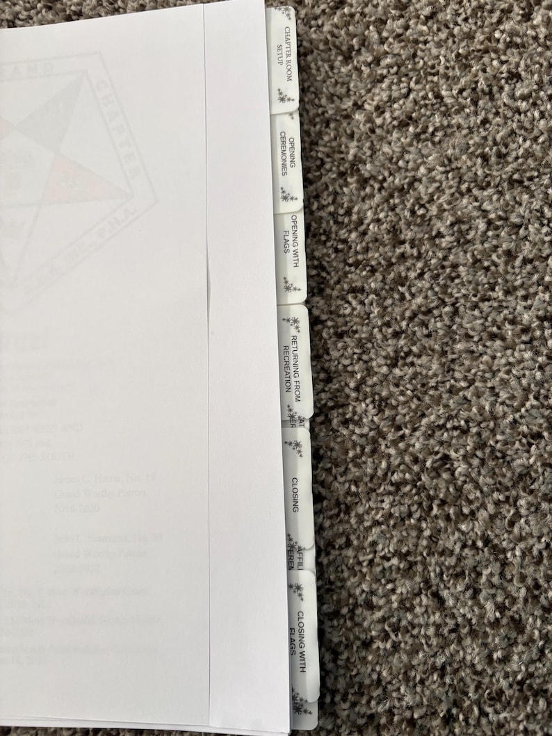 Order of Eastern Star Ritual Tabs (OES) - Etsy