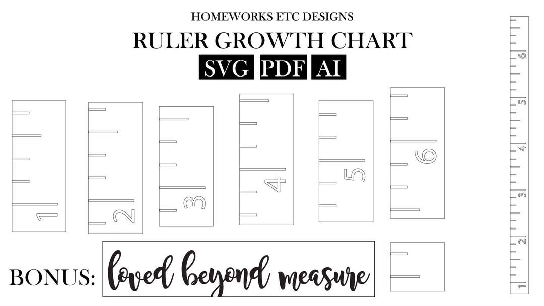 Ruler Growth Chart Stencil File DIY Svg, Pdf, Ai - Etsy