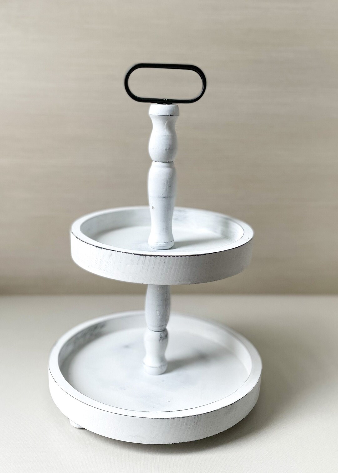 Two Tiered Round Tray White - Etsy