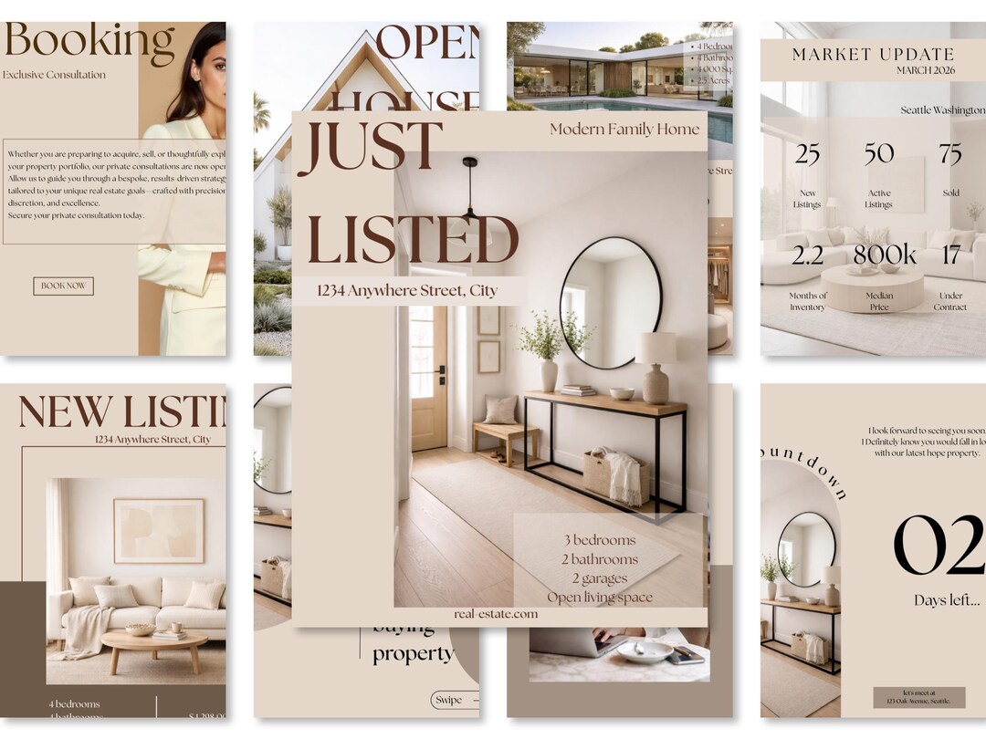 Luxury Real Estate Template Instagram Post Templates, Realtor Social ...