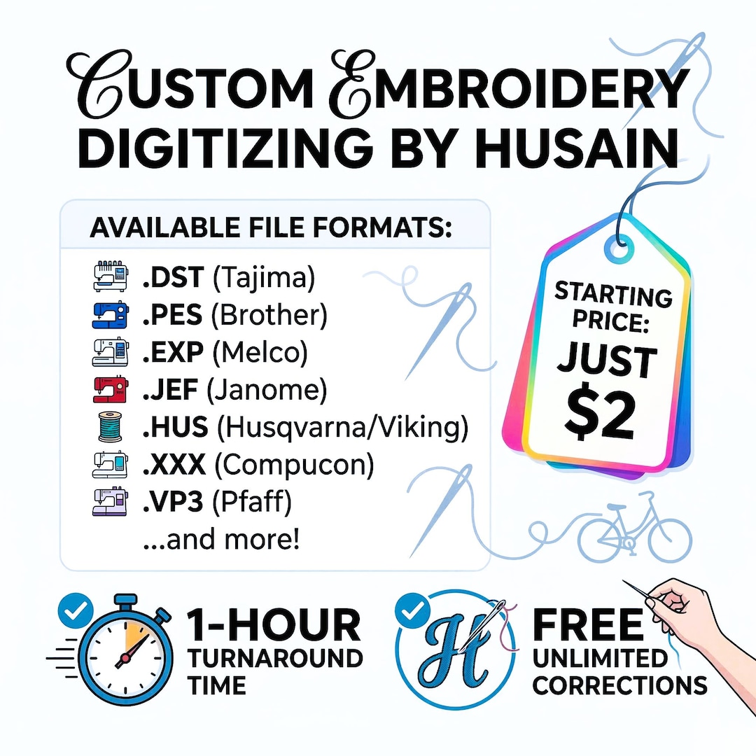 Custom Embroidery Digitizing Service | Logo Digitizing (DST, PES, EXP ...