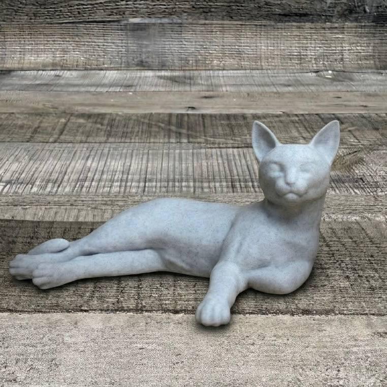 Concrete Realistic Siamese Cat Garden Statue Outdoor Lawn Accent Lying ...