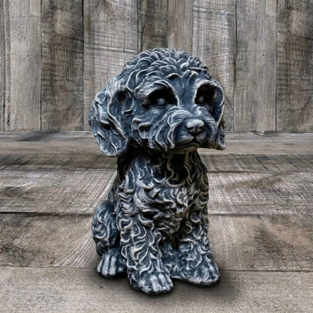 Concrete Realistic Cockapoo Garden Statue Outdoor Lawn Accent Pet ...