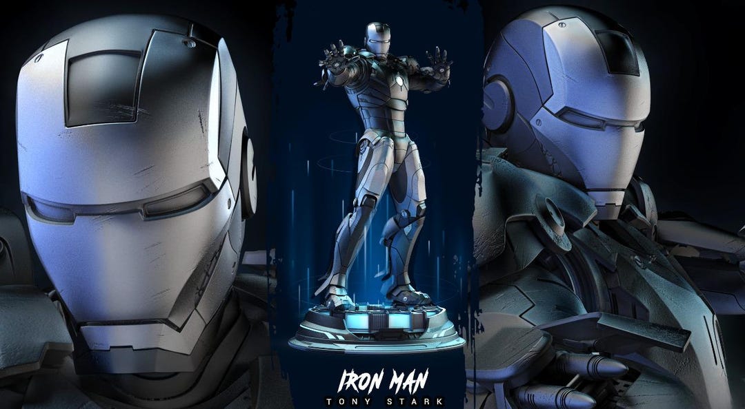 Marvel – Estatua STL de Iron Man en pose heroica / Reactor Arc ...