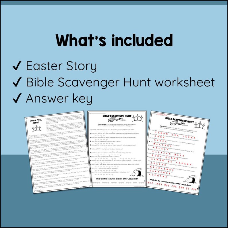 Easter Bible Scavenger Hunt | Jesus Resurrection Game | Scripture ...