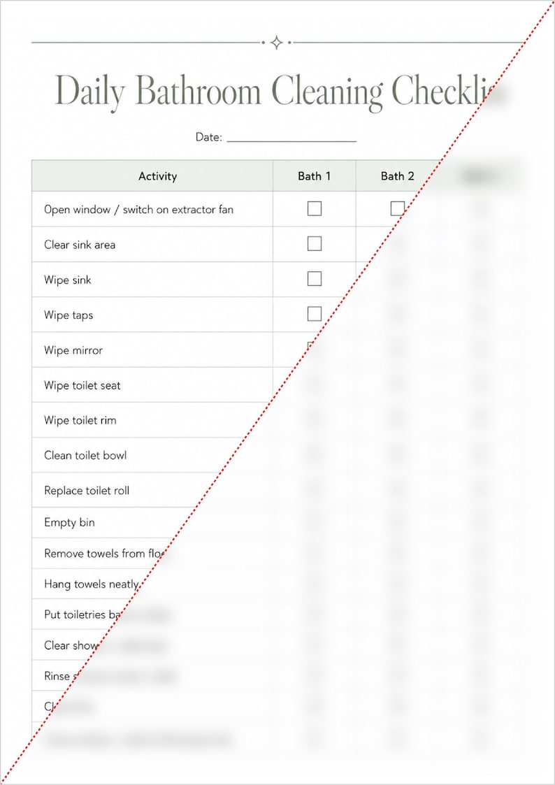 Printable Cleaning Checklist Bundle, Daily Weekly Monthly Cleaning ...
