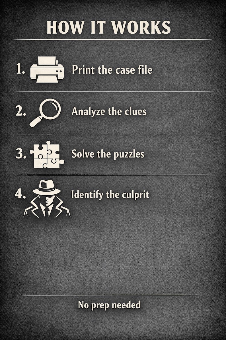 Printable Detective Case File Mystery Game (instant Download) - Etsy