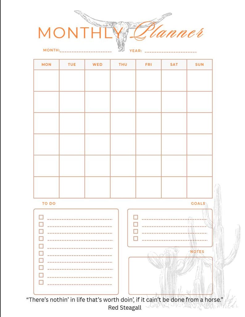 Printable Rodeo Planner and Expense Tracker - Etsy