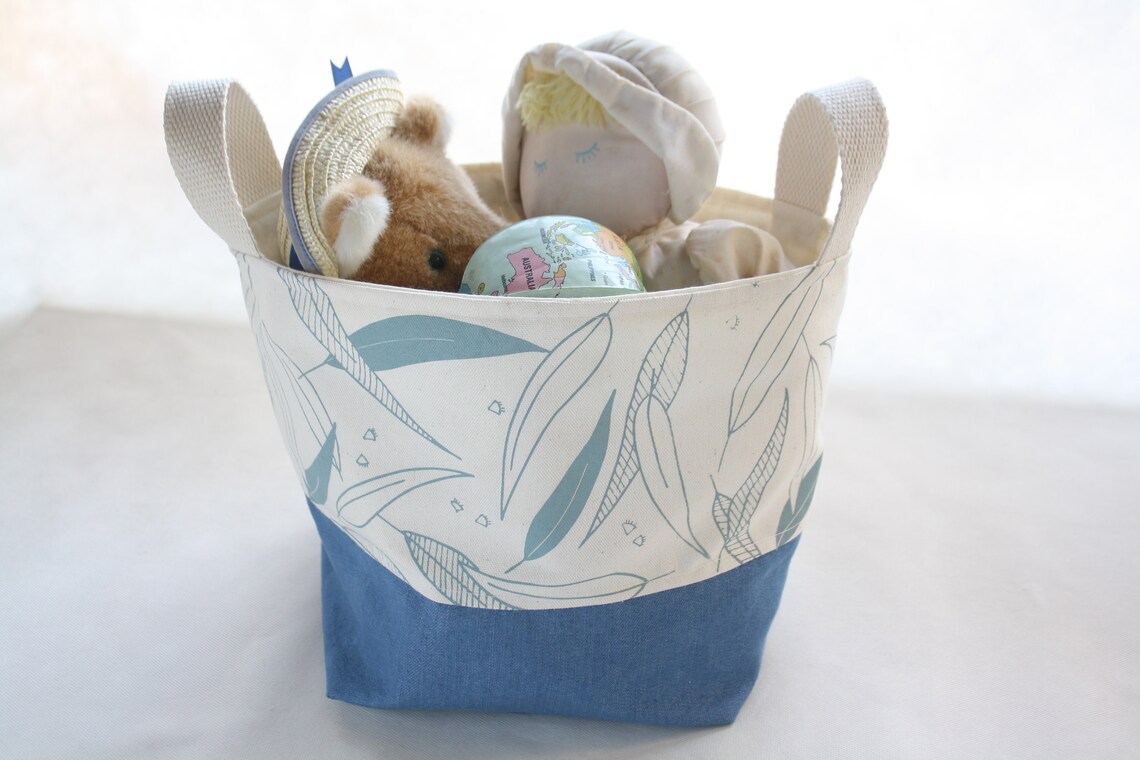 Fabric Buckets With Handles Cotton Fabric Basket 3 - Etsy