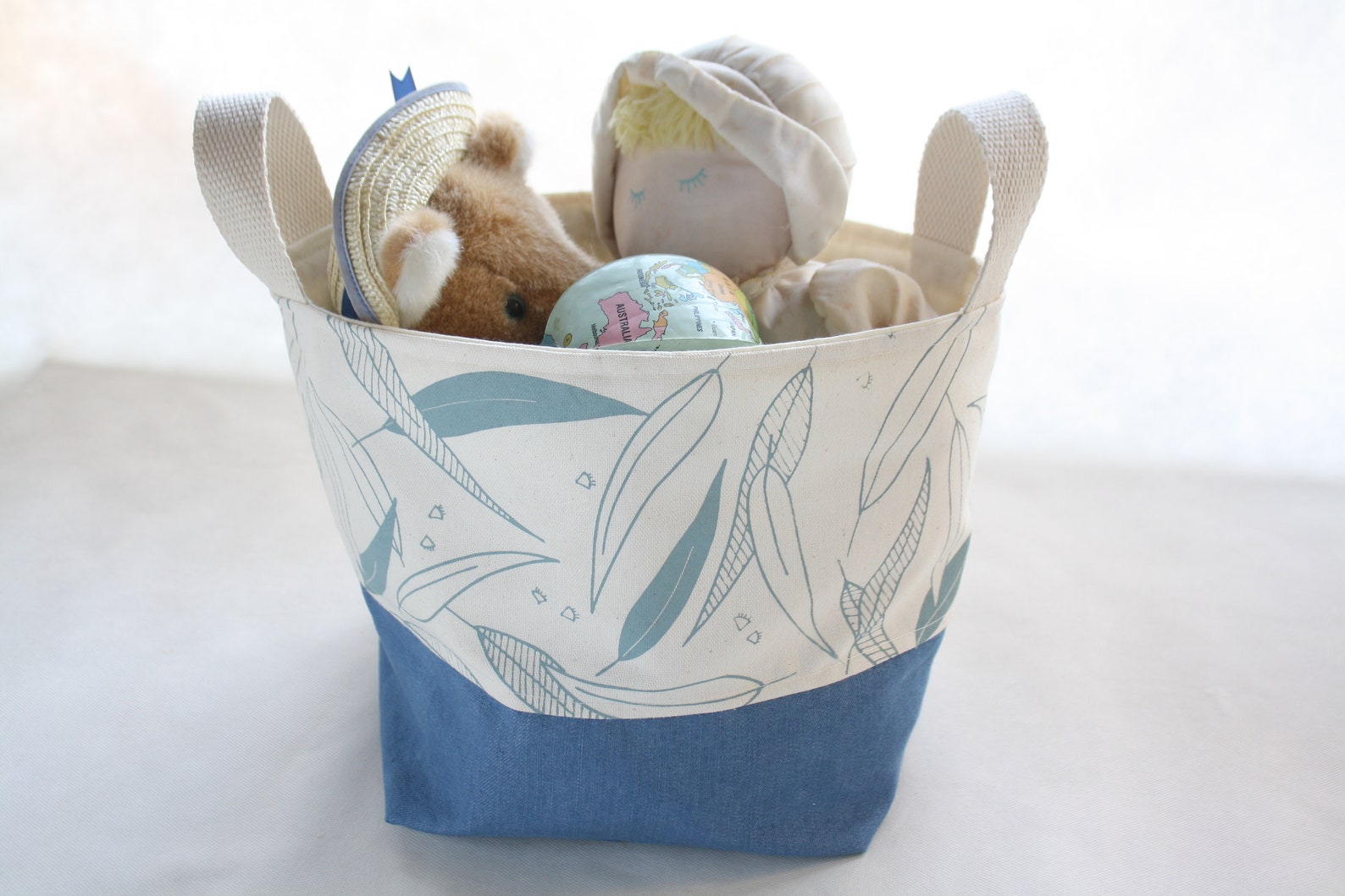 Fabric Buckets With Handles - Cotton Fabric Basket - 3 Different Sizes ...