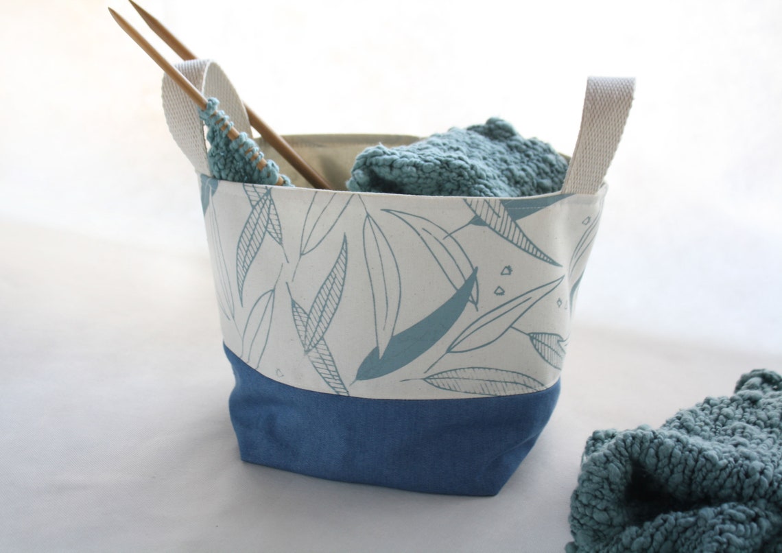 Fabric Buckets With Handles Cotton Fabric Basket 3 - Etsy