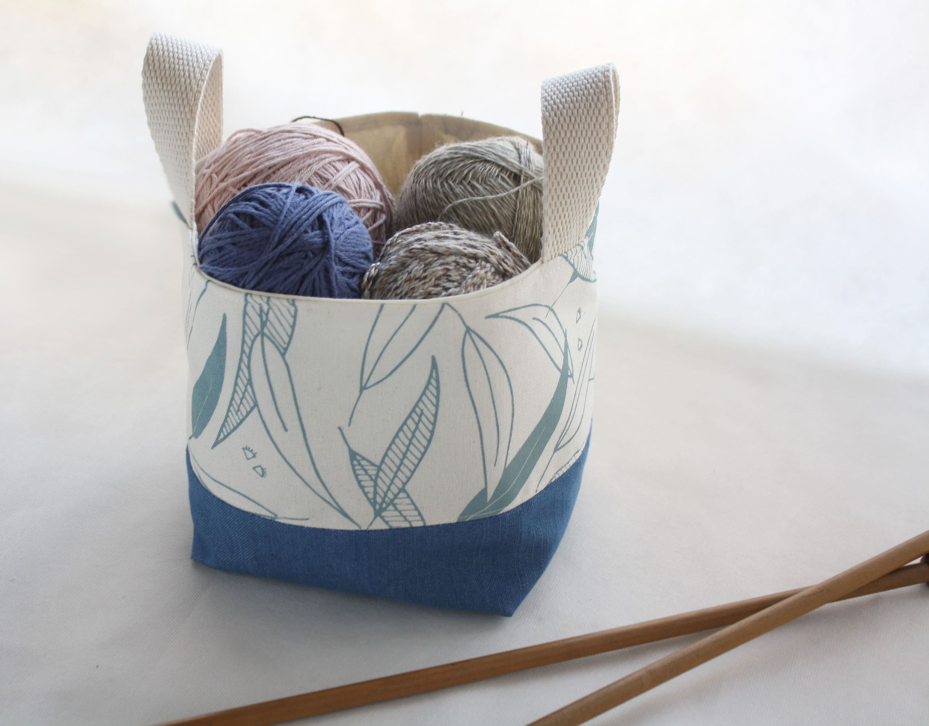 Fabric Buckets With Handles - Cotton Fabric Basket - 3 Different Sizes ...