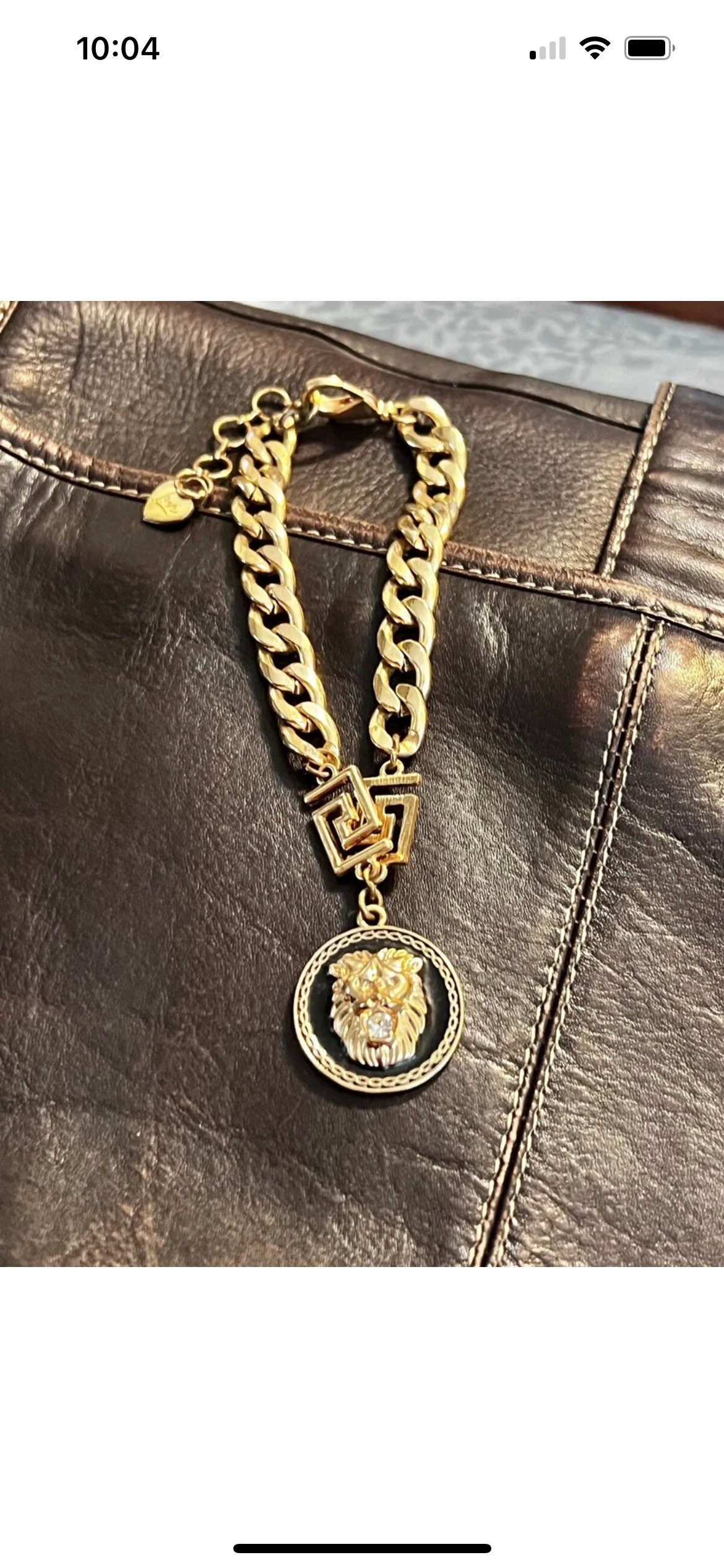 90s ALDO Throwback Versace Lion Head Inspired Gold Link Charm Bracelet ...