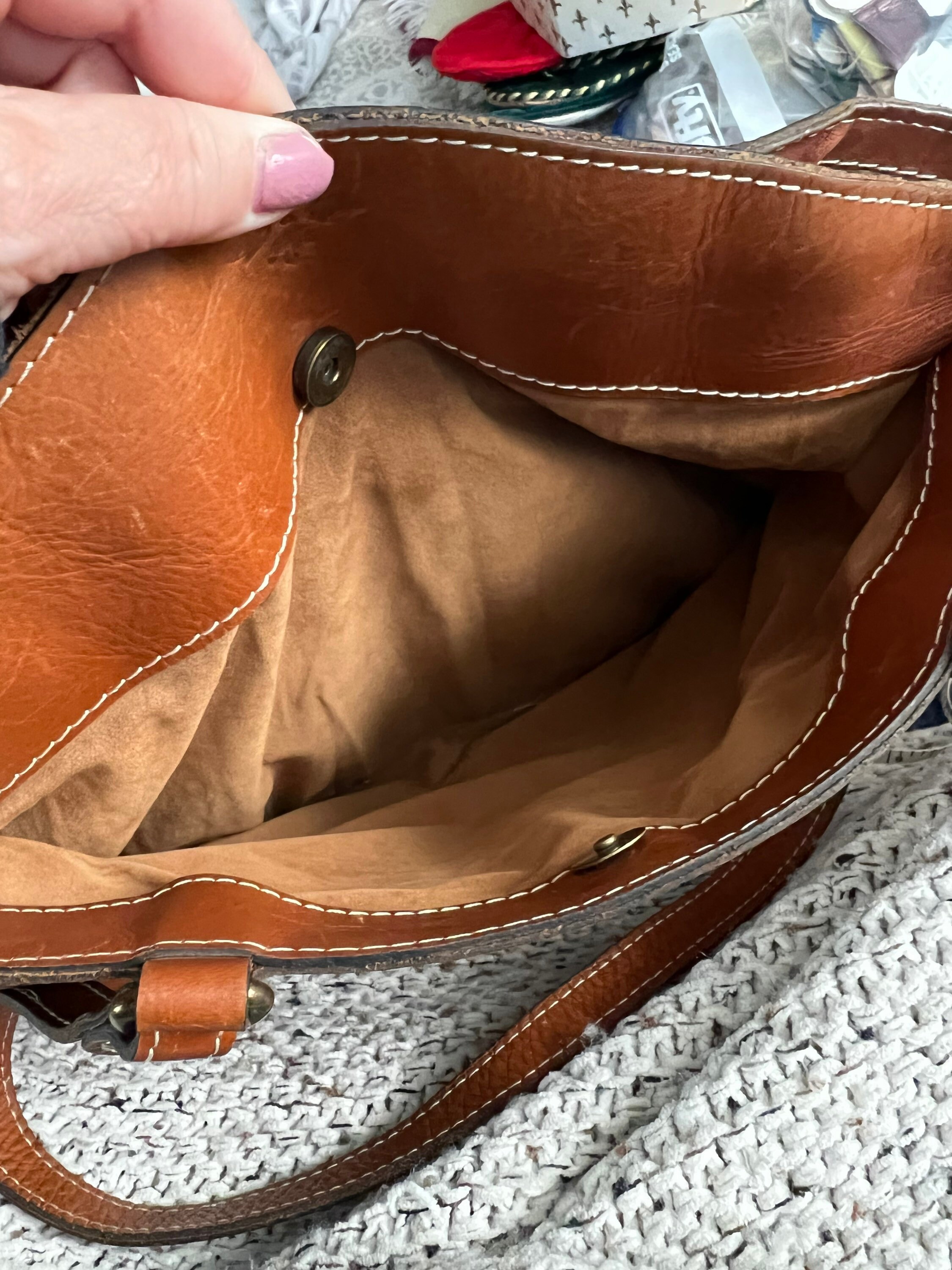 Gorgeous Brown Vintage Cognac Leather Handbag Tote Purse by Patricia ...