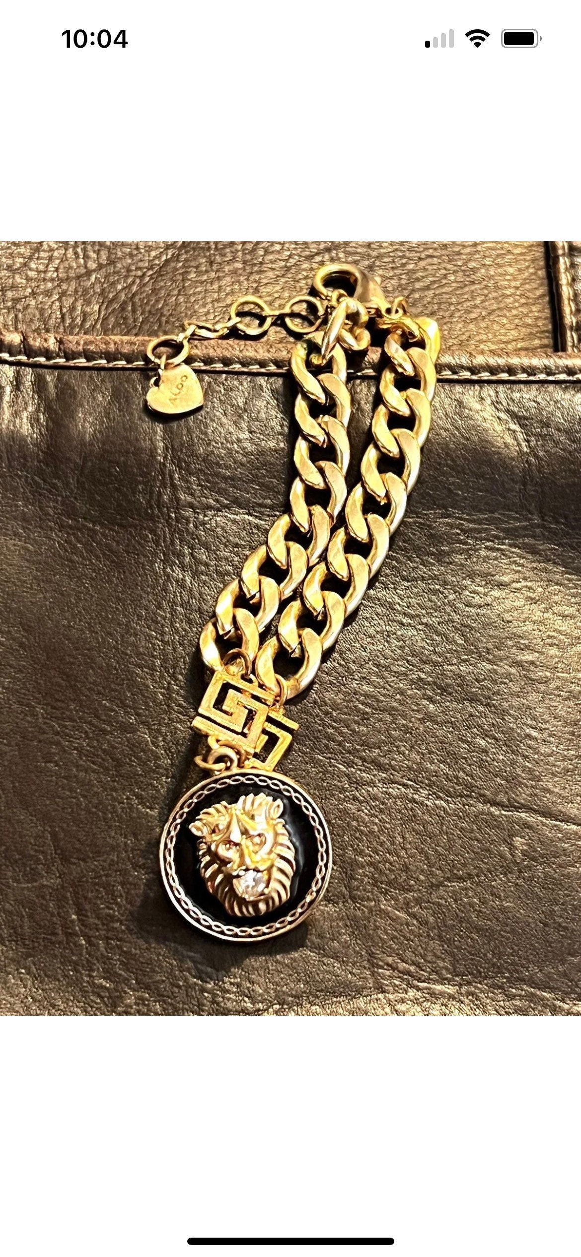 90s ALDO Throwback Versace Lion Head Inspired Gold Link Charm Bracelet ...