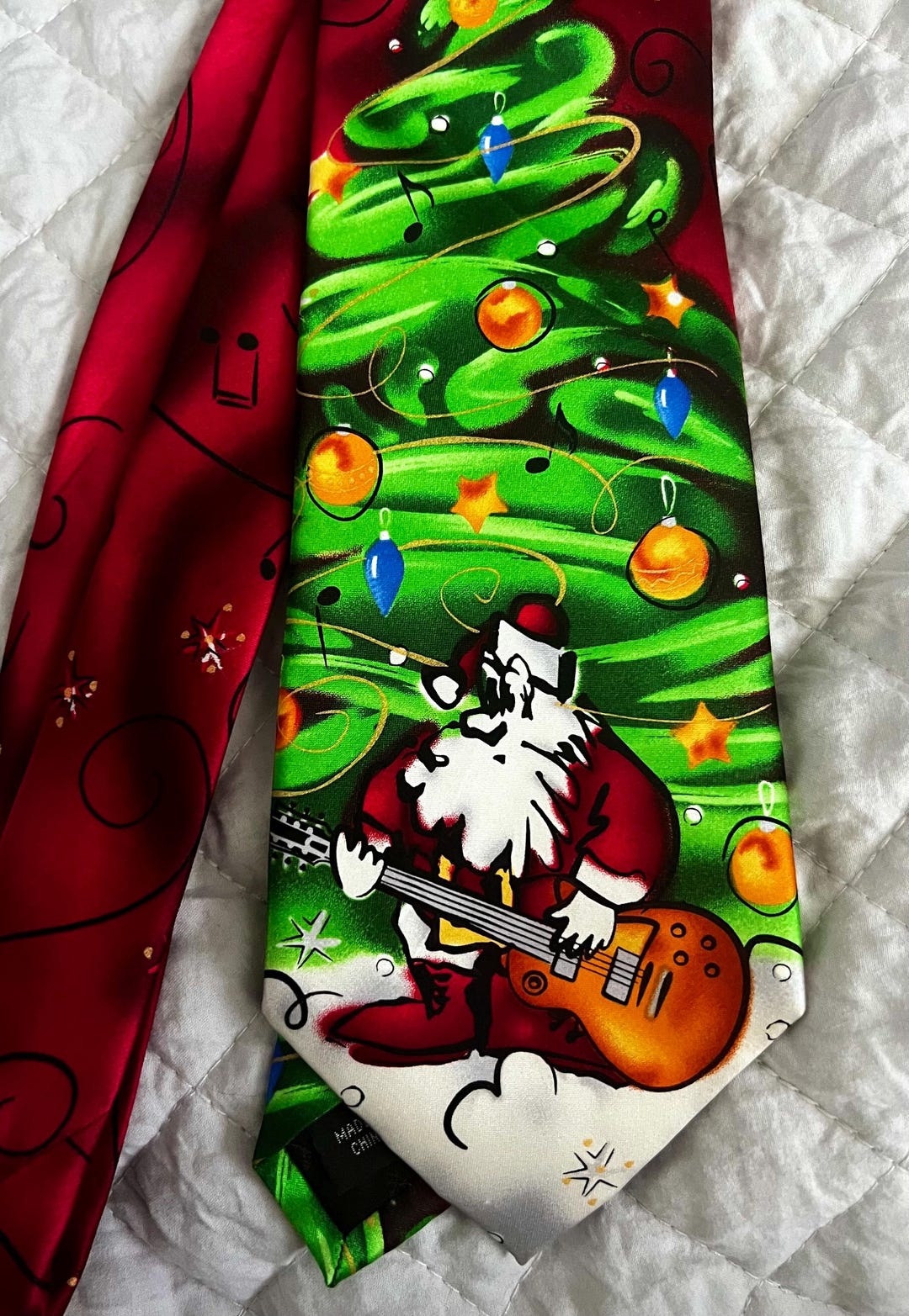 Y2K Jerry Garcia as Santa Claus Playing Guitar in Front of the ...