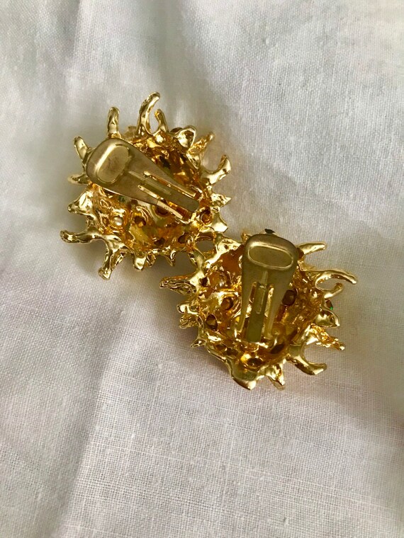 Vintage Glamorous Over the Top Gold Bejeweled Cluster… - Gem