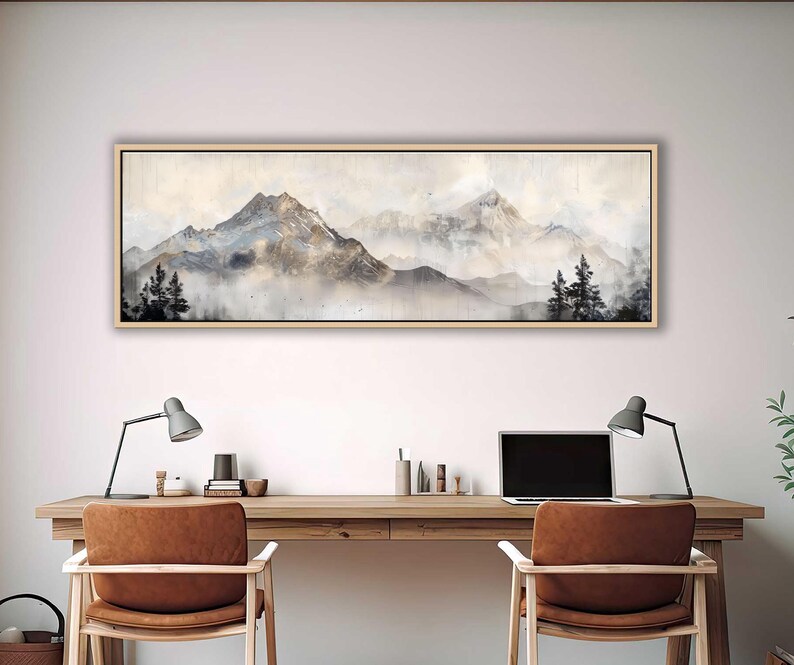 Panoramic Mountain Landscape Framed Canvas Print - Etsy