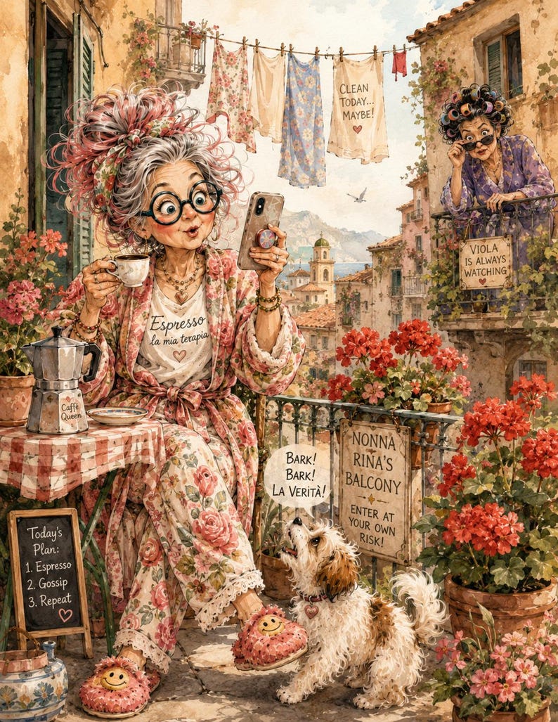 Funny Grandma Coloring Book PDF, Nonna Rina’s Cozy Chaos, 50 Printable ...