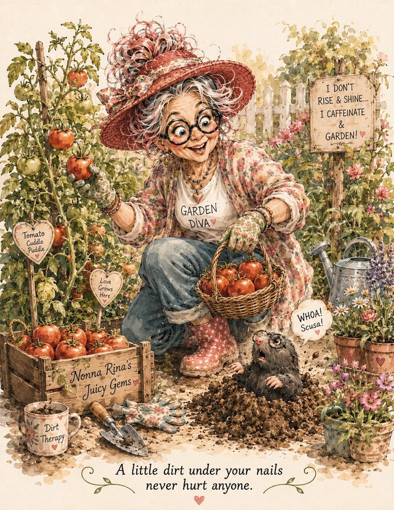 Funny Grandma Coloring Book PDF, Nonna Rina’s Cozy Chaos, 50 Printable ...