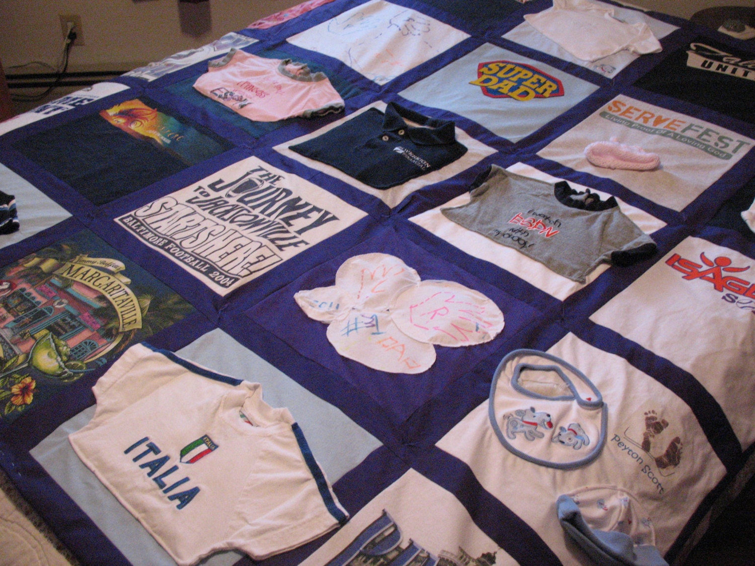 Custom Designed T-shirt Memory Quilt Made From Your T-shirts Baby Items ...