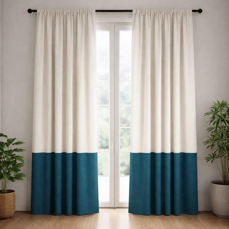 Color Block Curtains - Etsy