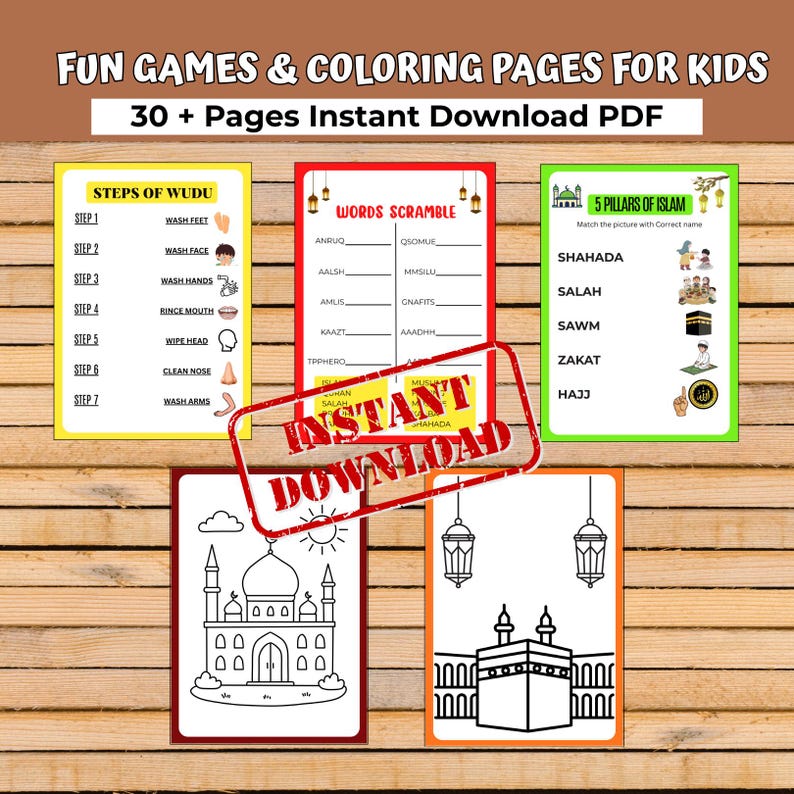 Islamic Kids Learning Workbook, Arabic Alphabet, Dua, Quran Activities ...