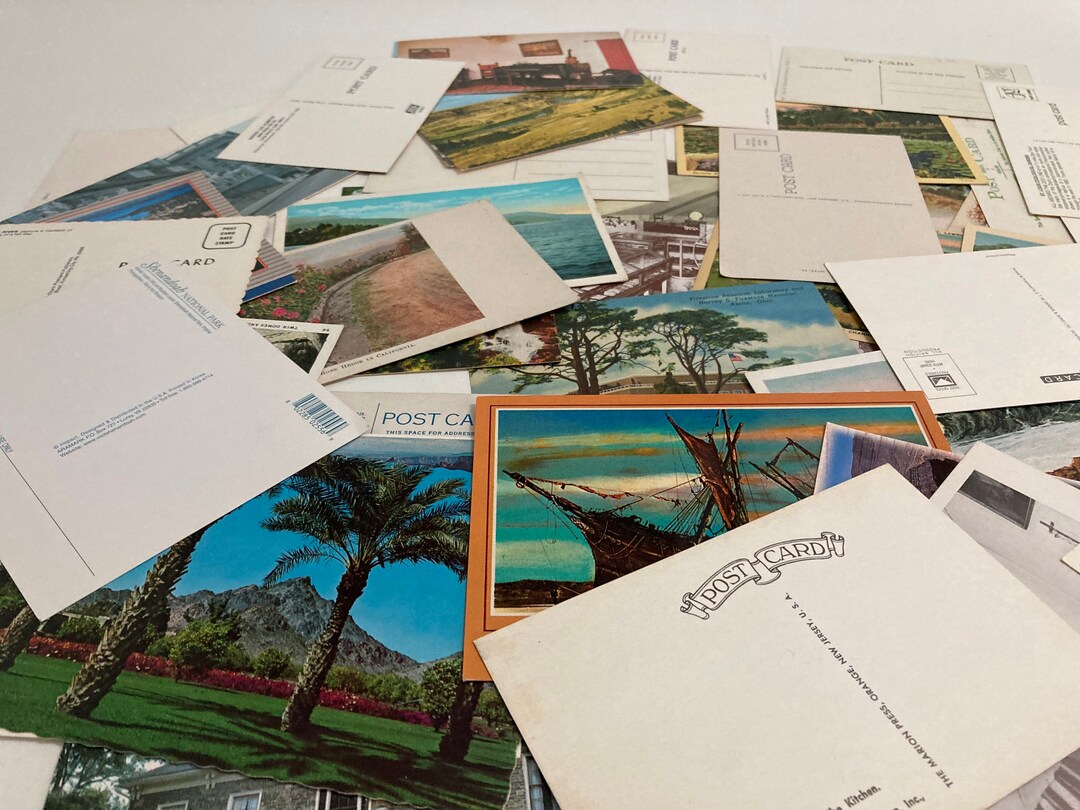 60 Blank Unposted Vintage Postcards Random Lot Unused Postcard Large ...