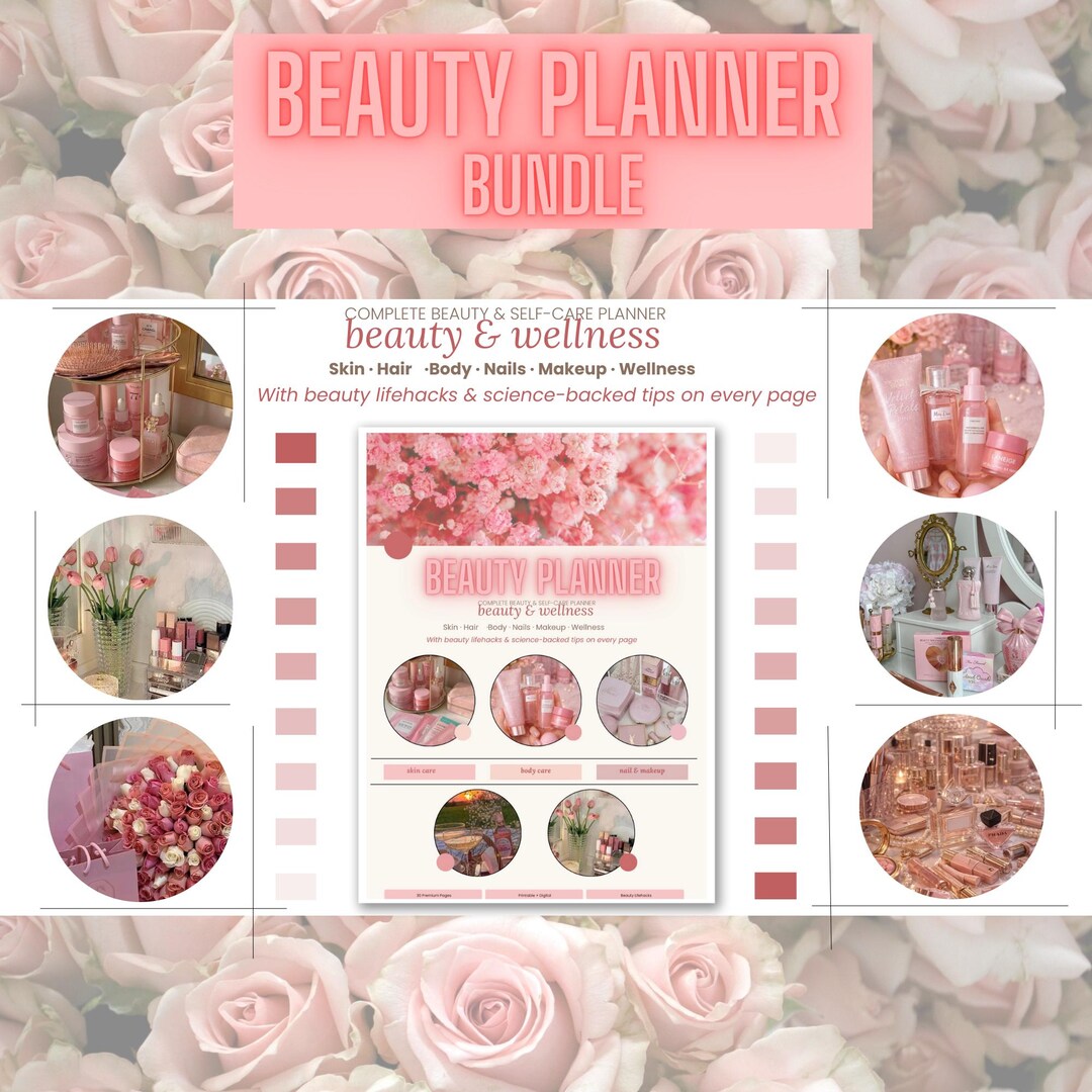 Beauty Planner Bundle, Skincare Routine Tracker, Makeup Organizer ...