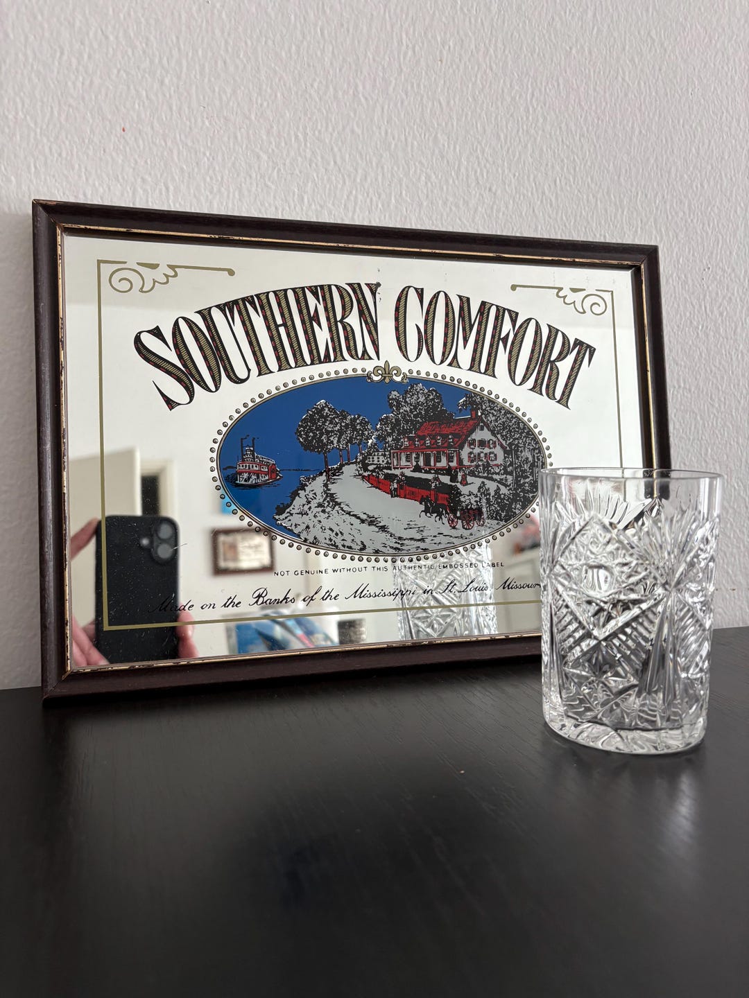 Southern Comfort Vintage Mirror Bar Sign Wood Framed Mississippi ...