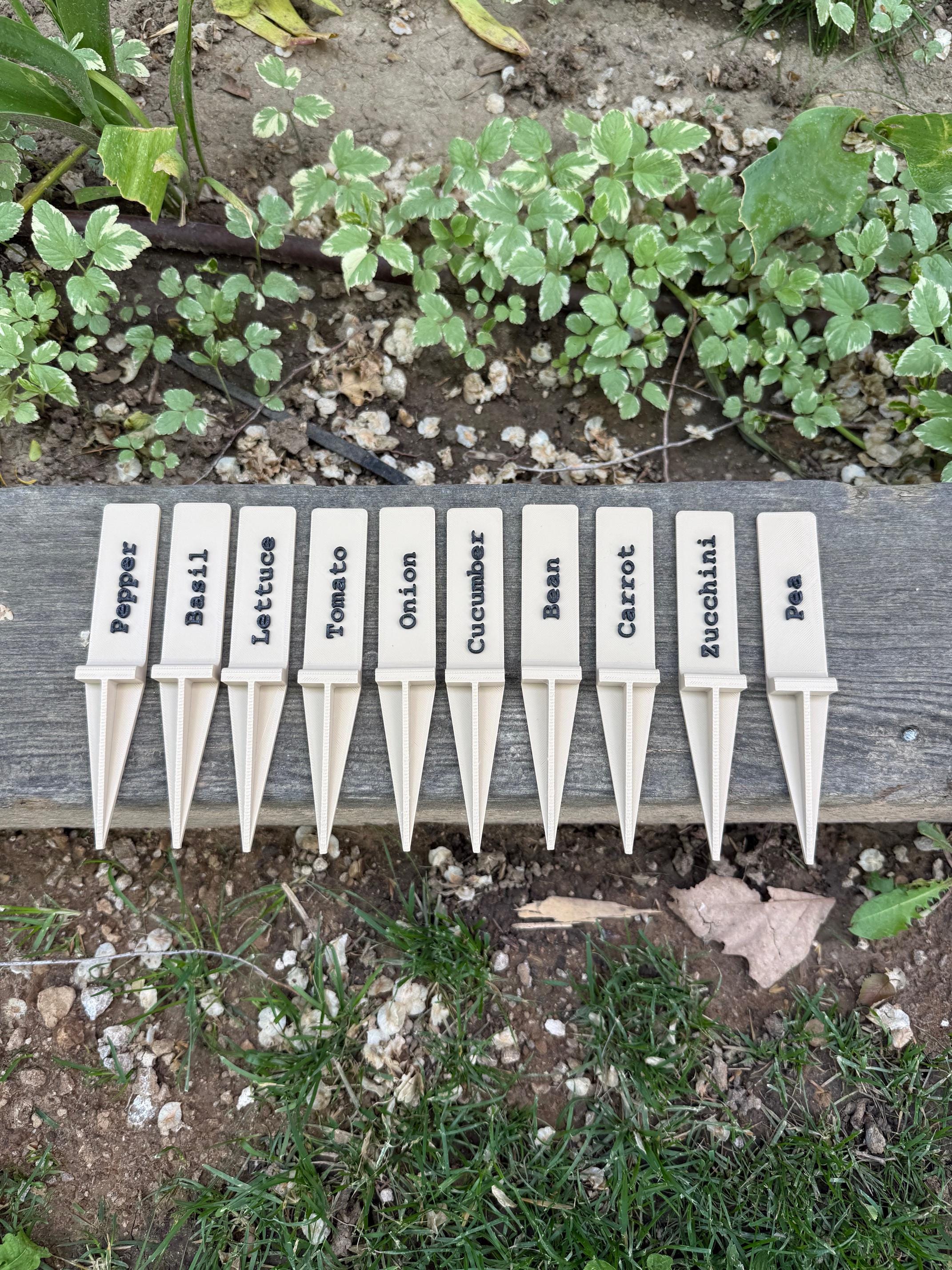 3D Printed Garden Plant Marker Set – Reusable Herb & Vegetable Labels ...