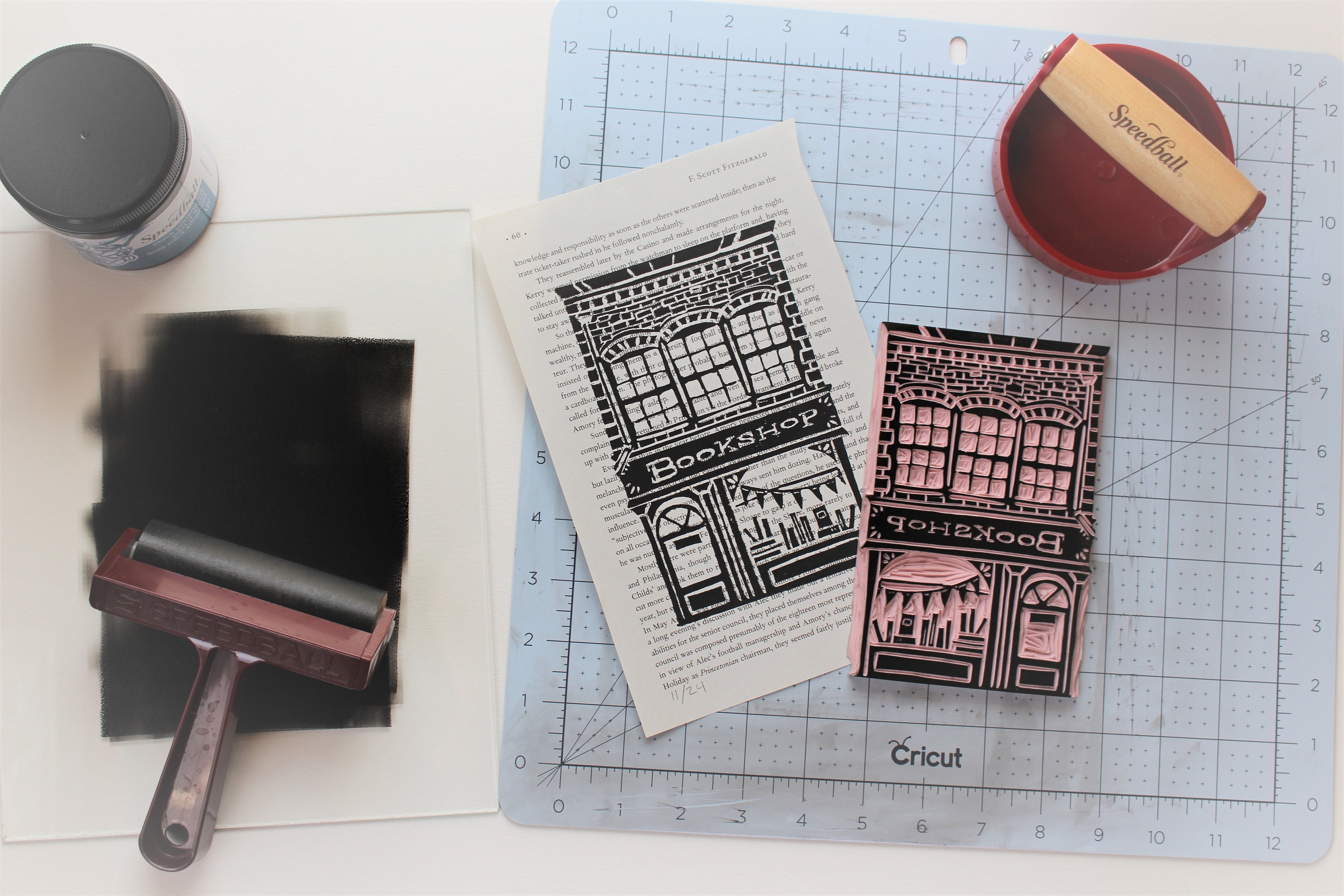 Bookshop Original Block Print, Reader Wall Art - Etsy