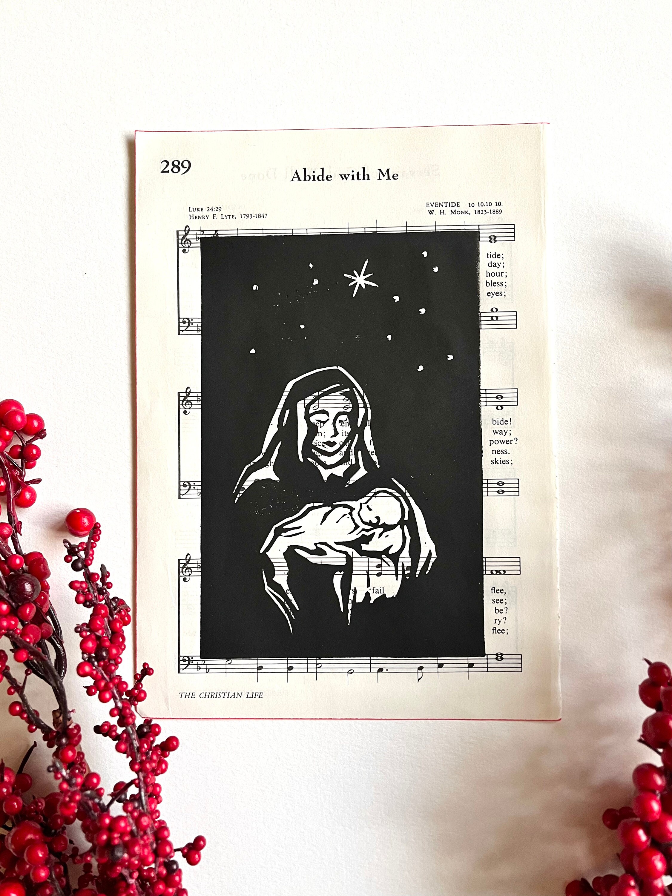 Mary and Jesus Original Block Print, Christian Wall Art - Etsy