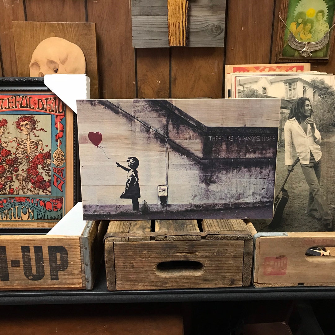 Banksy Hope Girl With Heart Balloon Handmade Wood Poster 10.25x16.25 - Etsy