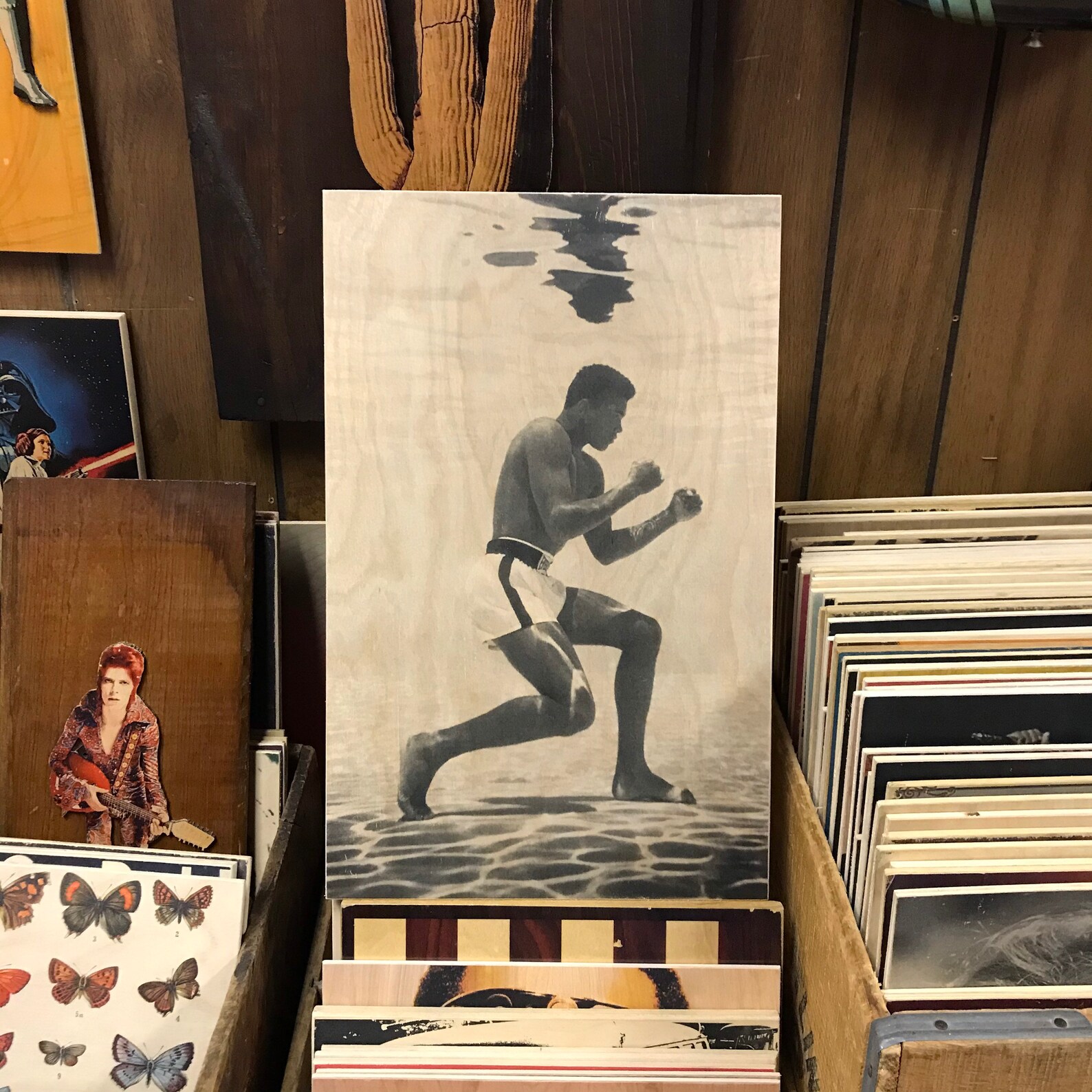 Muhammad Ali Training in Pool Handmade Wood Poster 10.25x16.25 | Etsy