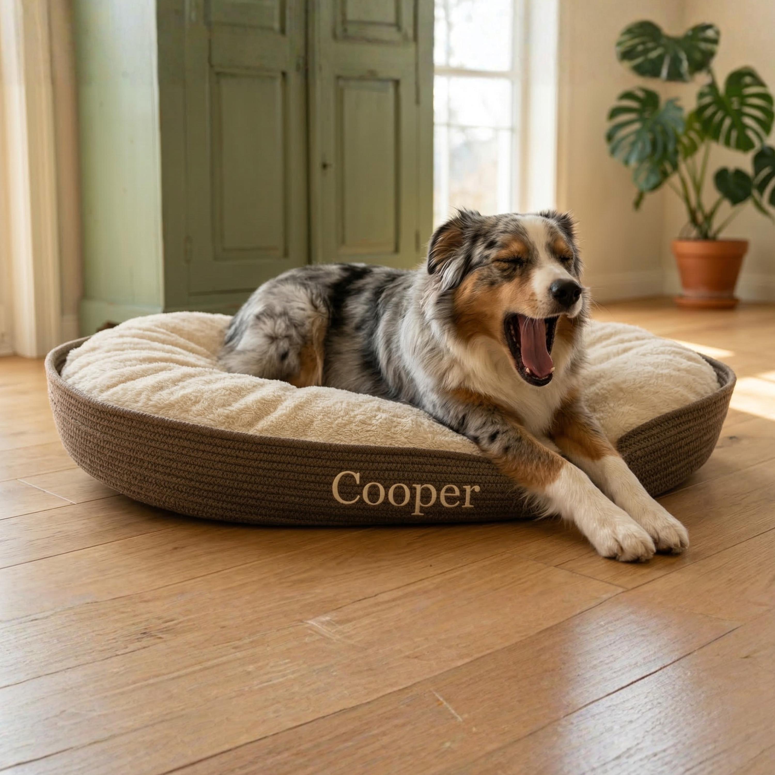 Personalized Dog Bed With Name - Calming Dog Bed - Washable Corduroy ...