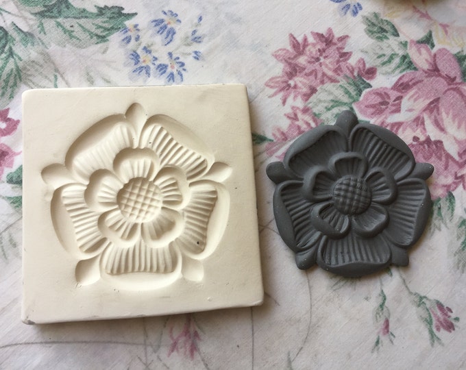 TRG Giant Tudor Rose Sprig Molds Bisque Clay Stamp for Ceramic ...
