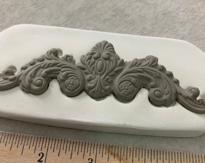 LOS Large Ornamental Scroll Sprig Mold Relief Mold or Sprig Mold Bisque ...